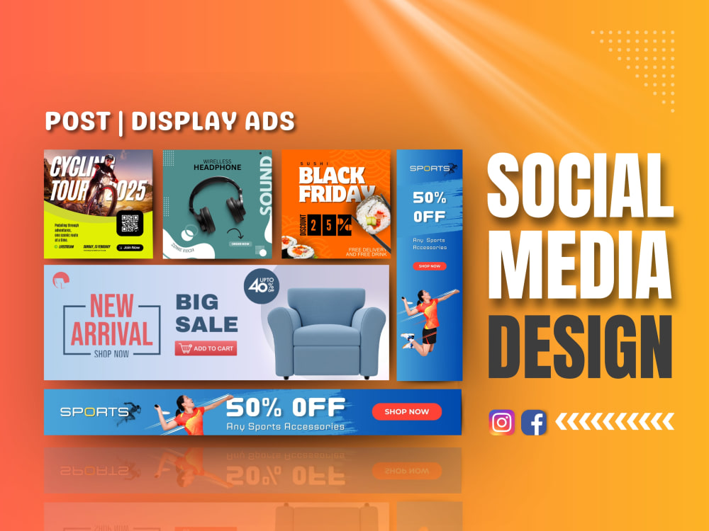 Social media post, banner ads, thumbnails for any social media ...