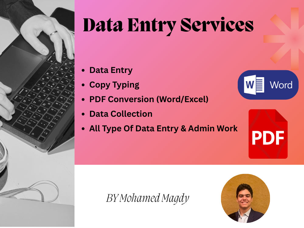 Data Entry Specialist: Copy-paste, manual typing, PDF to Word/Excel ...