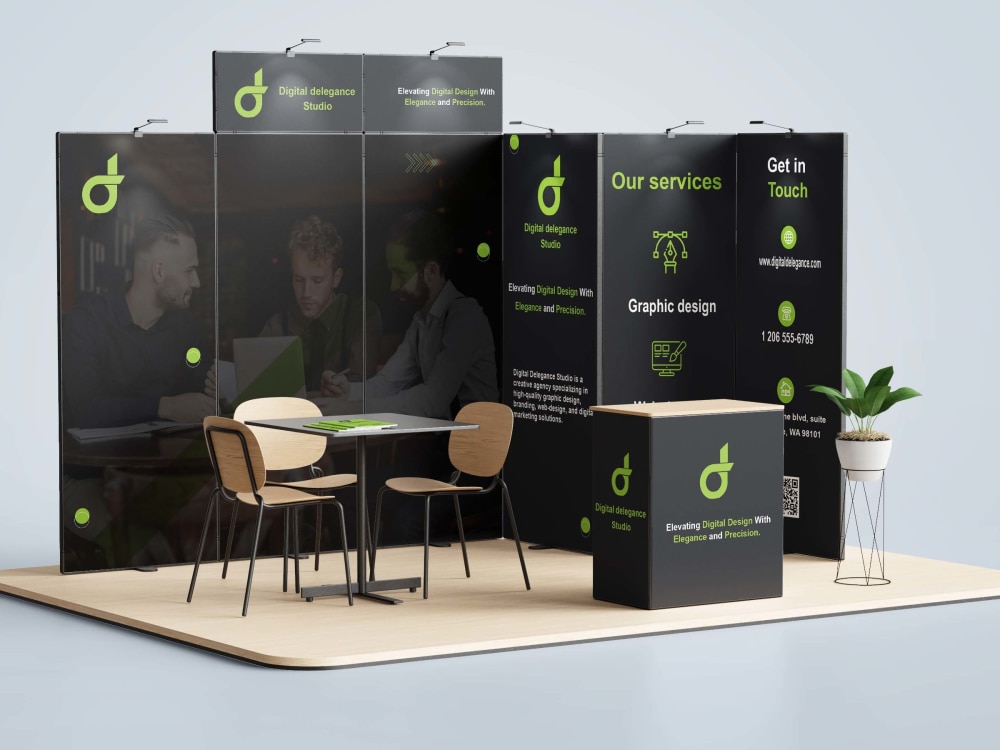 Trade show booth and backdrop design for your exhibition | Upwork