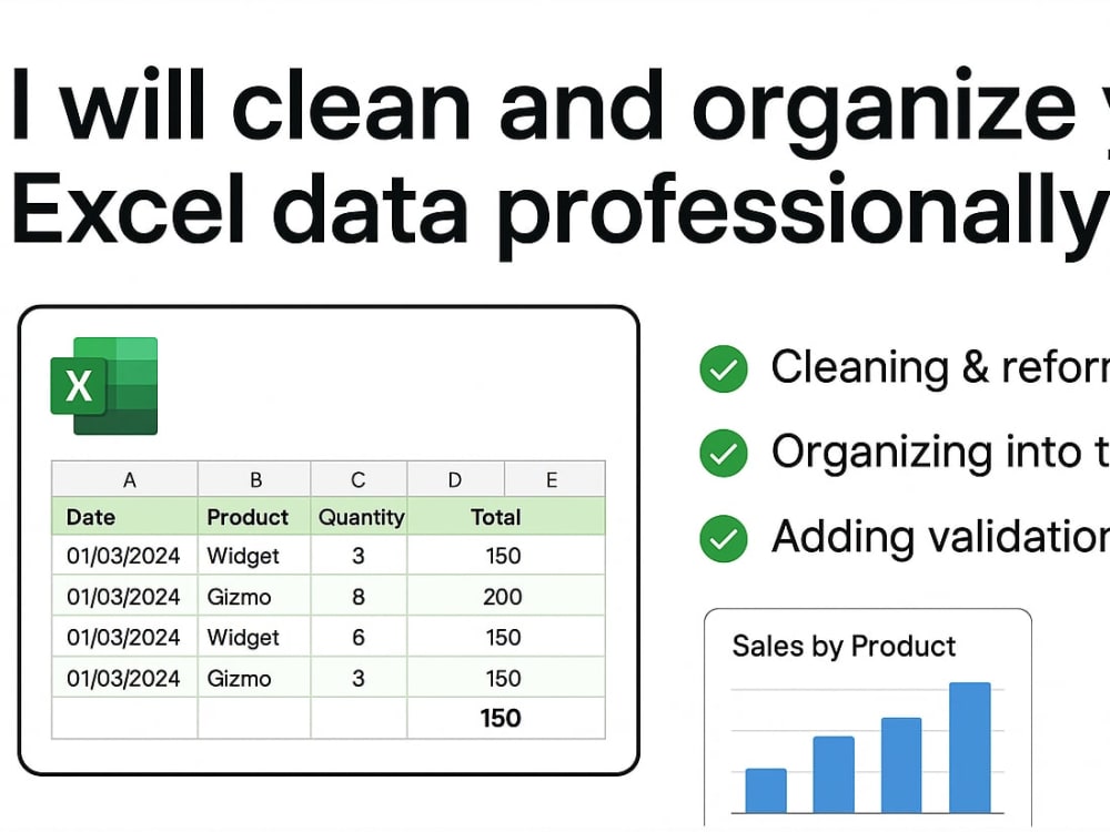 I will clean and organize your Excel data professionally | Upwork