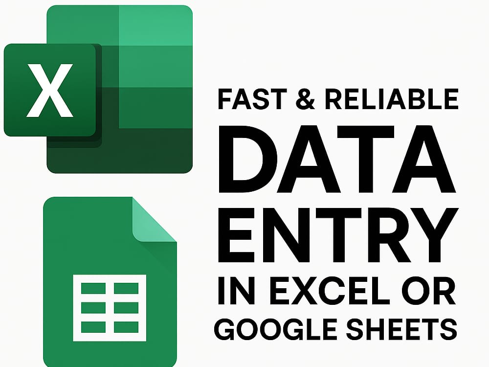 Accurate and fast data entry in Excel or Google Sheets | Upwork