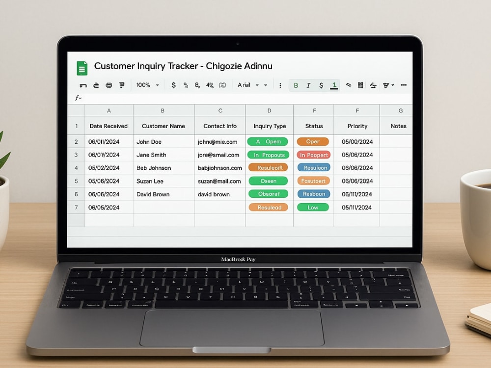 A simple system to log, track, and follow up on customer queries. | Upwork