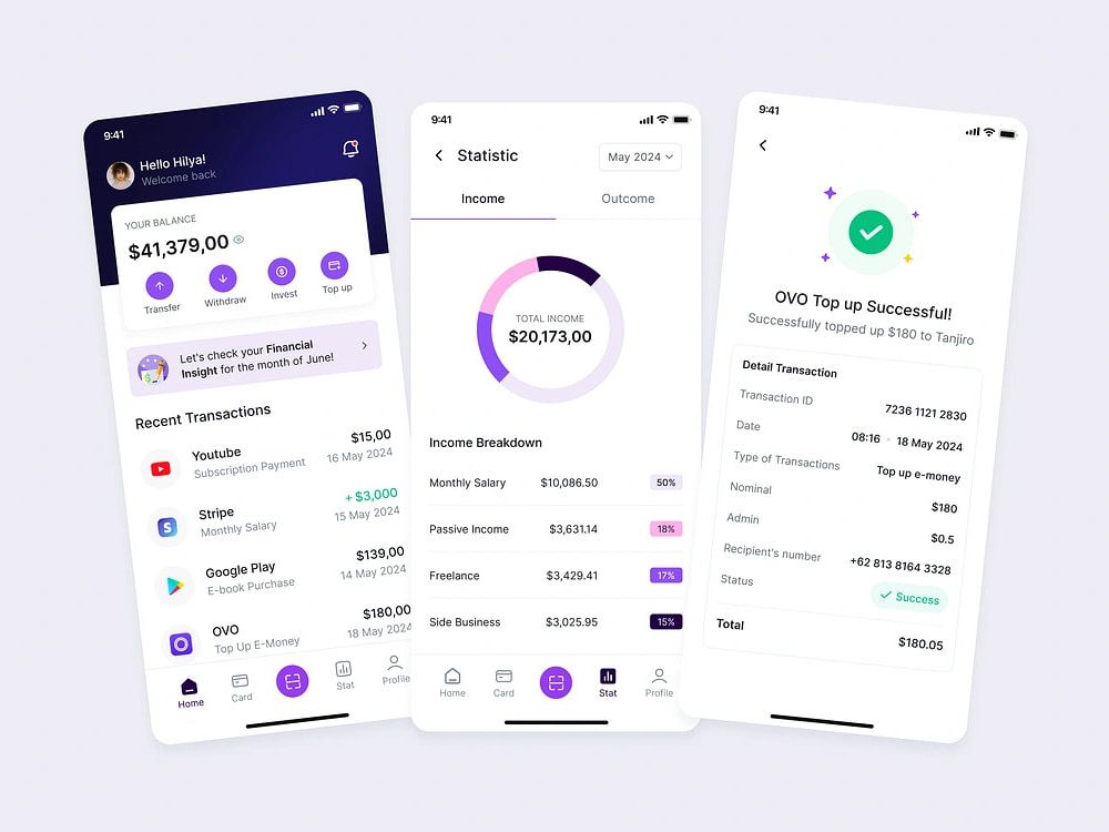 Modern Fintech app UI/UX design in Figma | Upwork