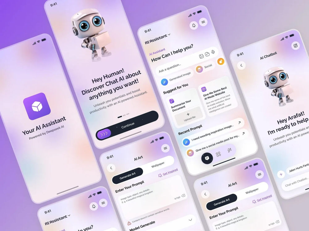 A sleek AI app UI/UX designed to engage users | Upwork
