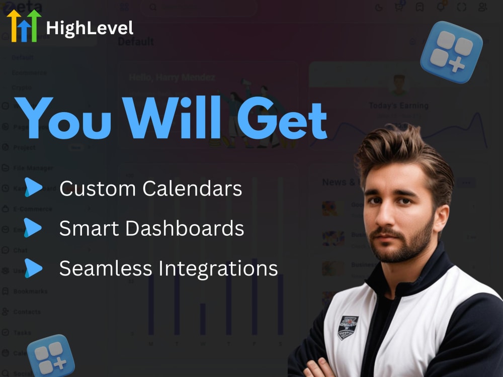 Custom Calendar & Dashboard with API Integration – Streamline Your Workflow | Upwork