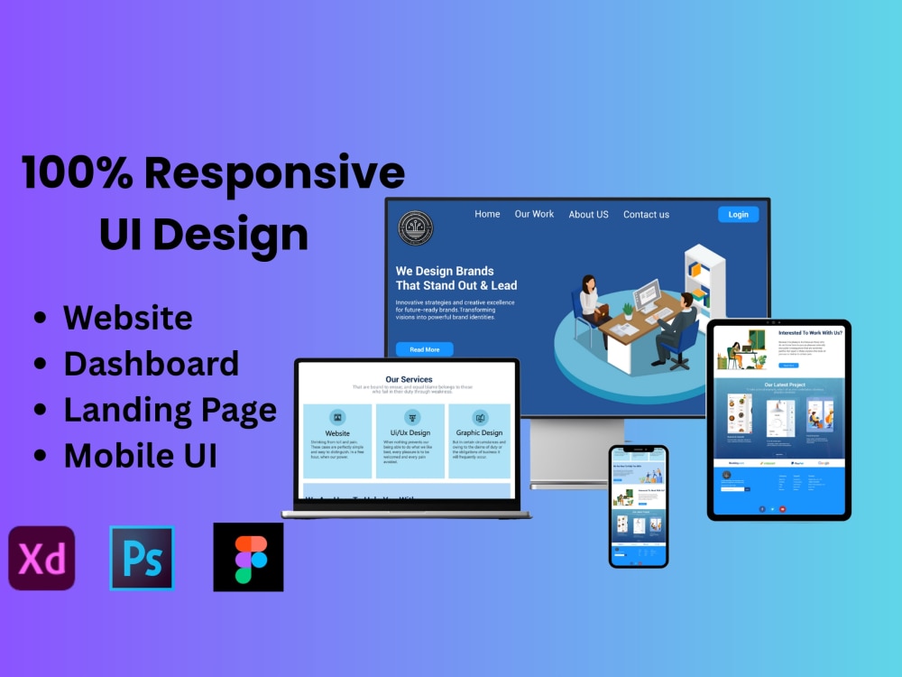 Responsive App UI Design | Mobile, Tablet, Desktop (XD & Figma). | Upwork