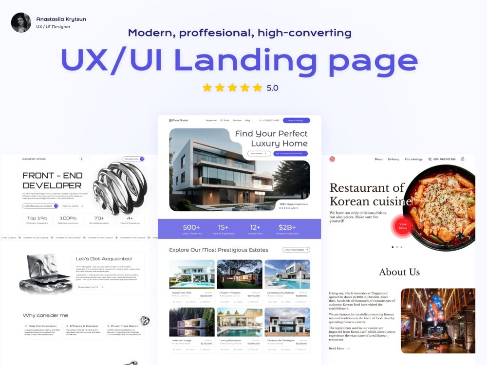 A modern, high-converting landing page design in Figma | Upwork