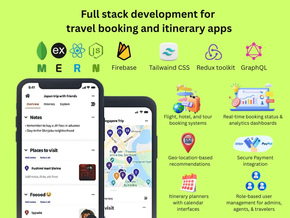 Full stack development for travel booking and itinerary apps | Upwork