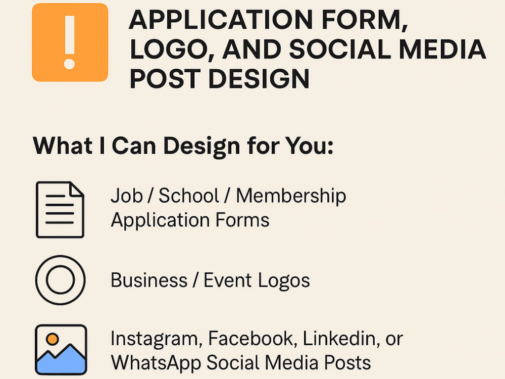 Fast Application Forms, Logo, and Social Media Post Design | Upwork