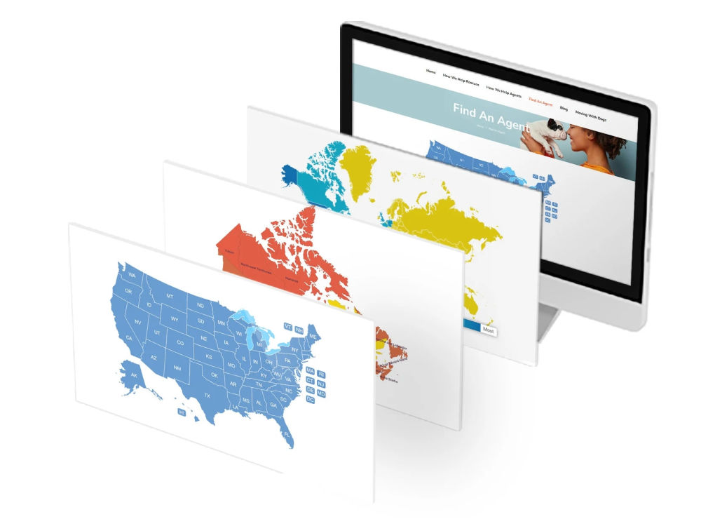 A clickable interactive map | Upwork