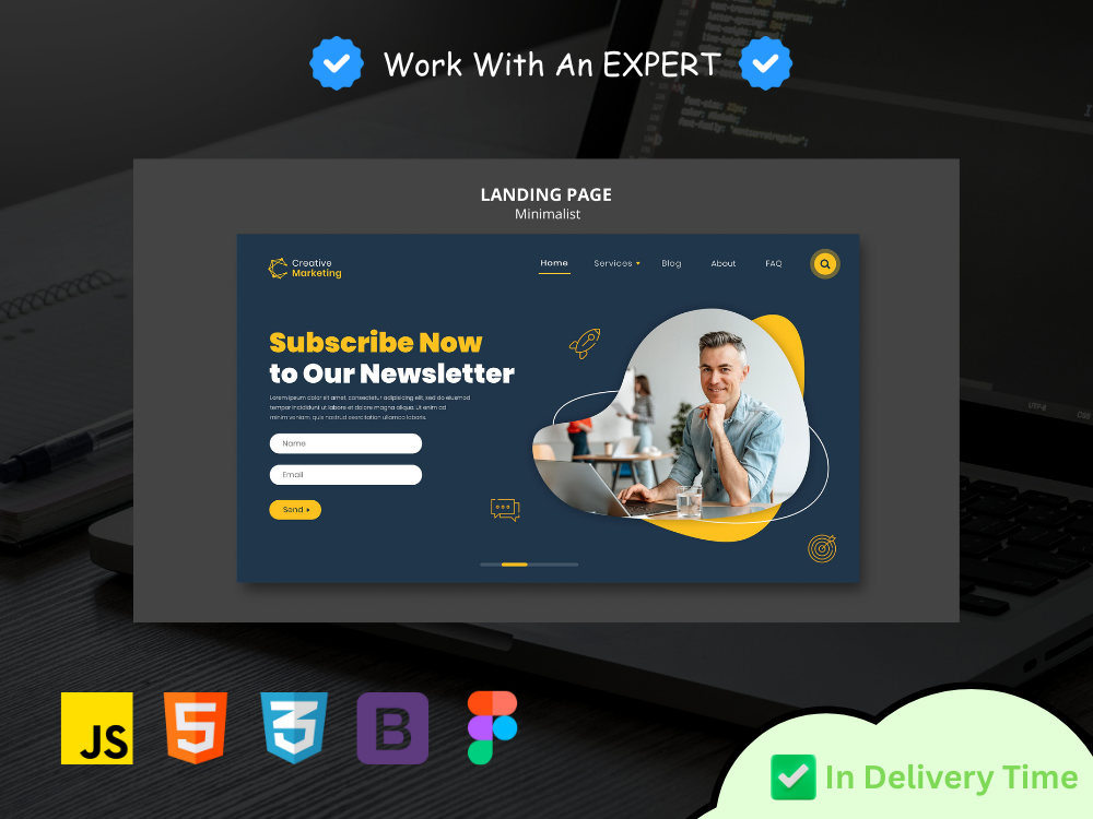 A Responsive Landing Page using HTML, CSS and JavaScript | Upwork