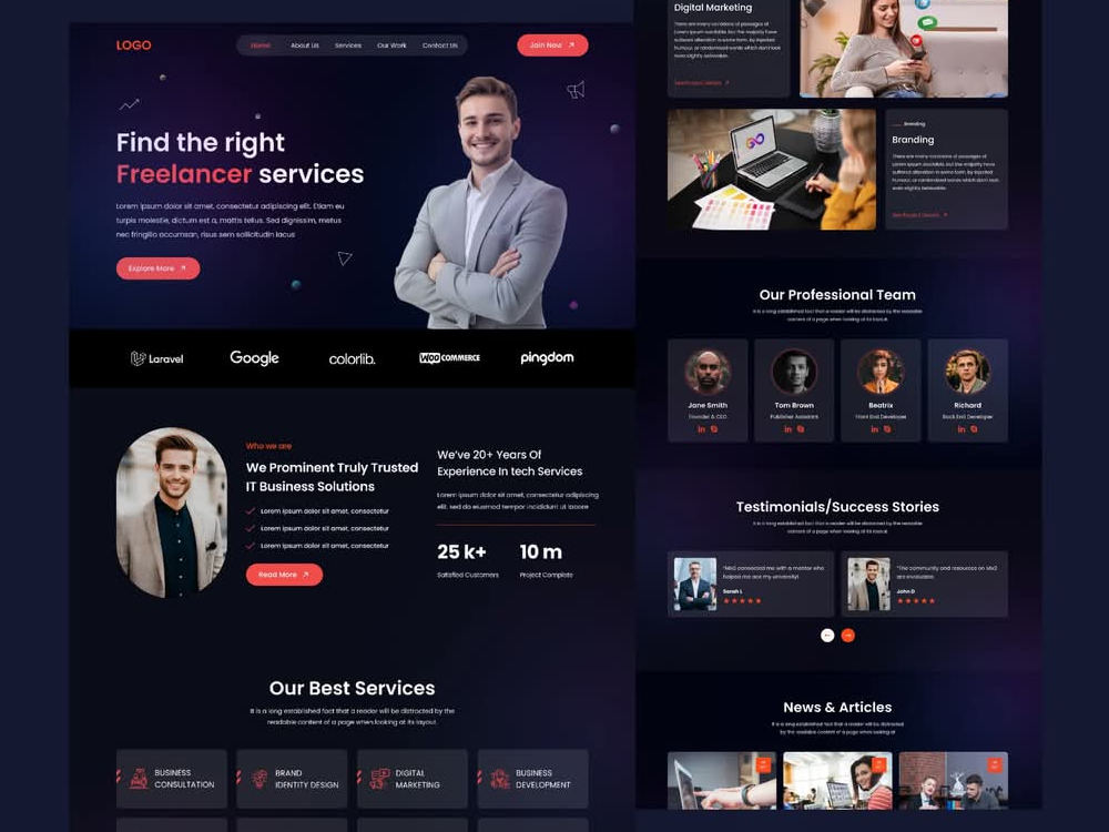 Responsive Landing Page Design | Website UI UX Design | Wireframes | Figma | Upwork