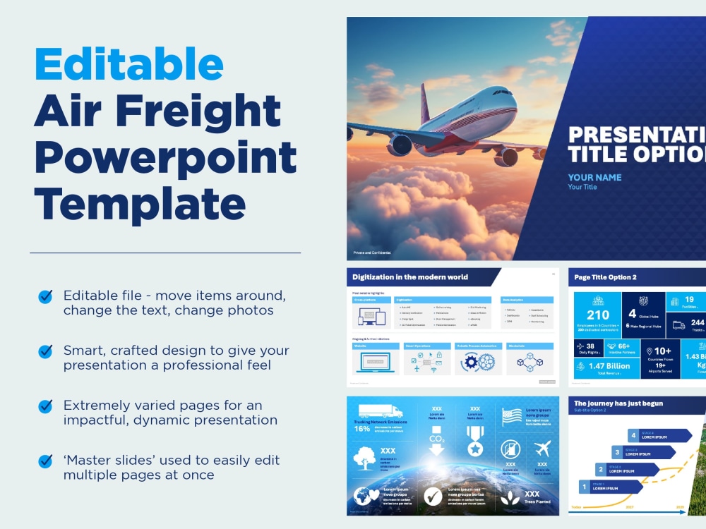 An editable air freight Powerpoint template | Upwork