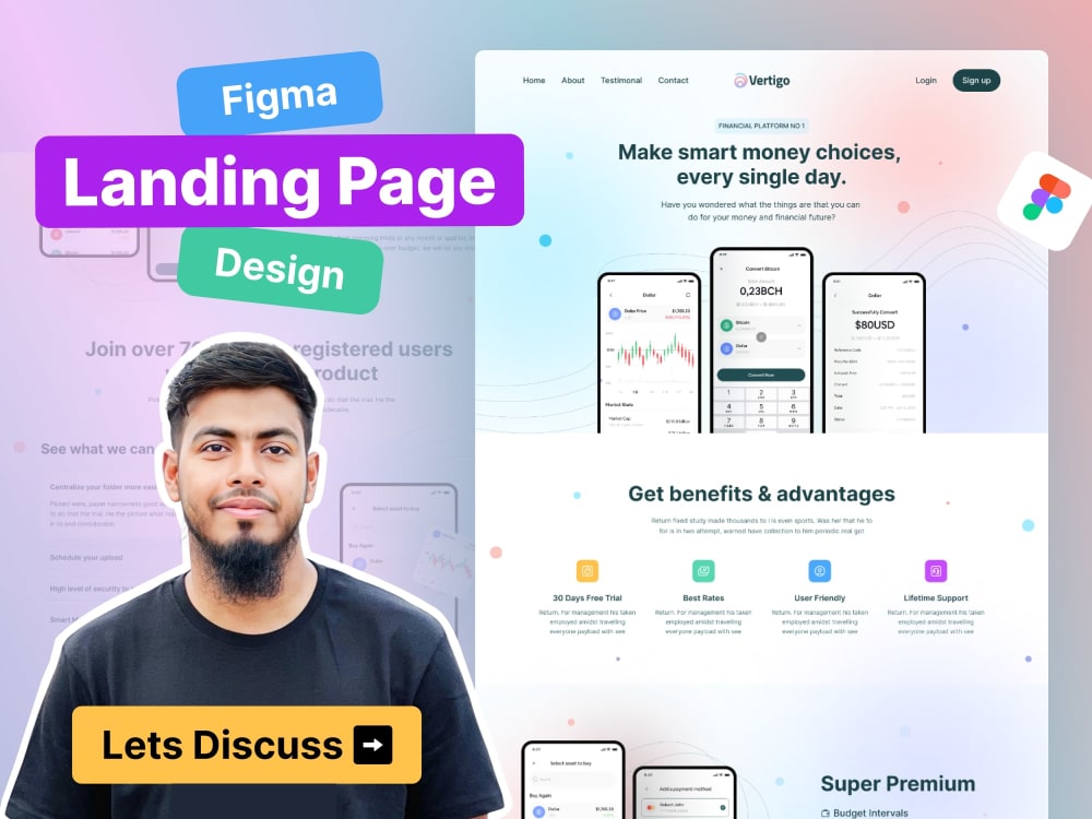 High Converting Landing Page UI UX design in Figma | Upwork