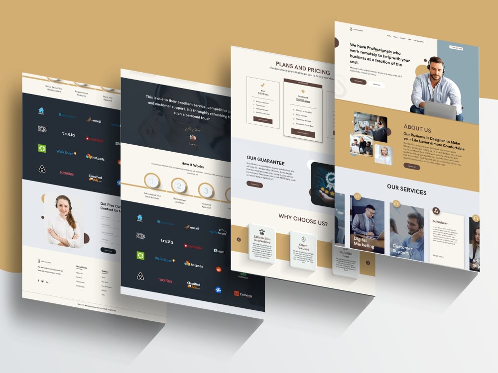 Stunning Responsive Landing Page UI/UX design in Figma & Wireframes | Upwork