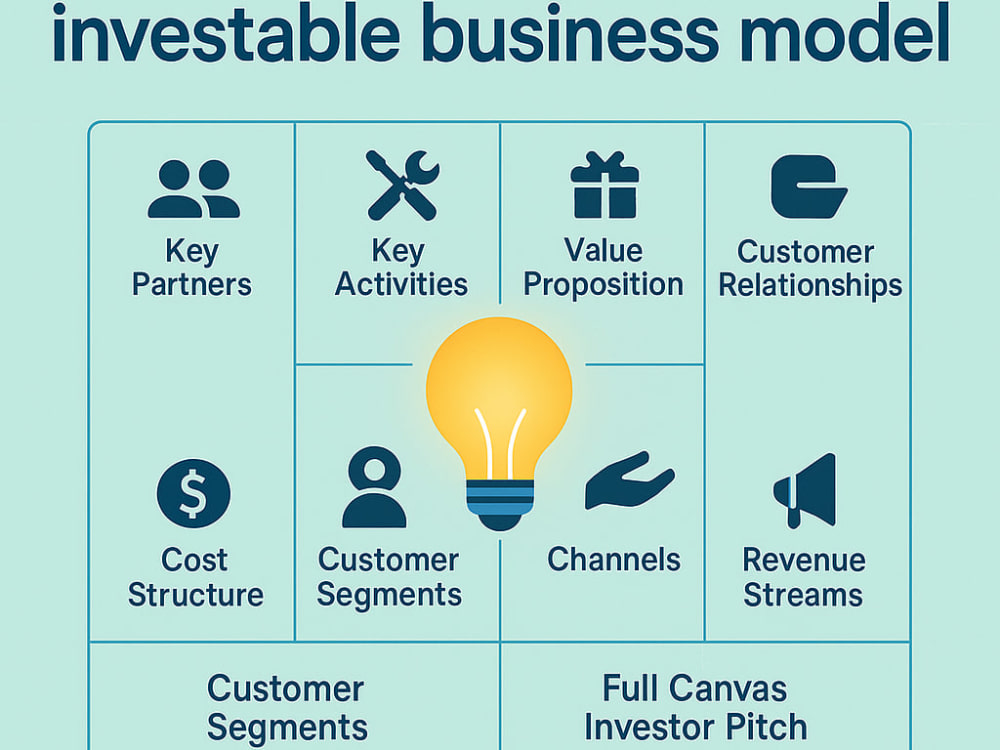 Strategic Business Model Canvas & investor pitch deck tailored for ...