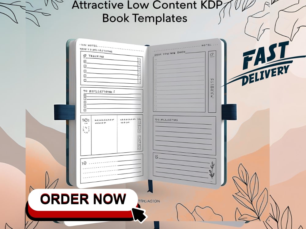 Attractive low content KDP book interior for your journal and logbook ...