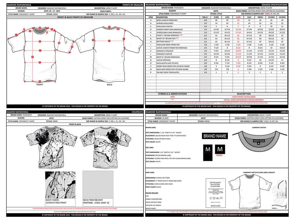 Garment tech packs created by an experienced menswear designer | Upwork