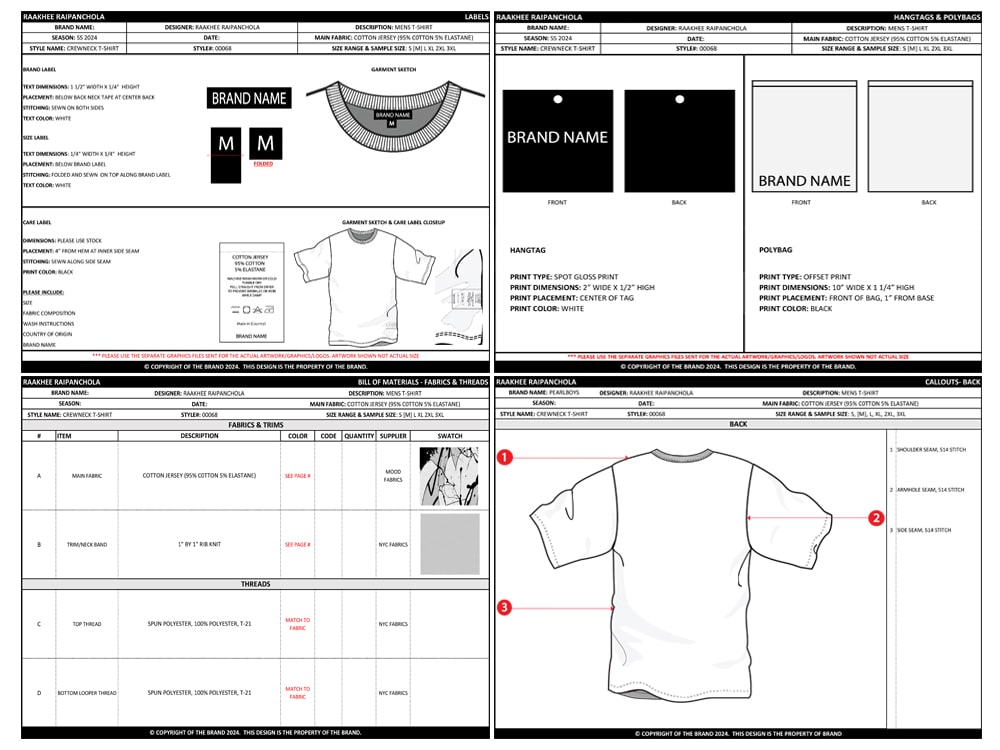 Garment tech packs created by an experienced menswear designer | Upwork