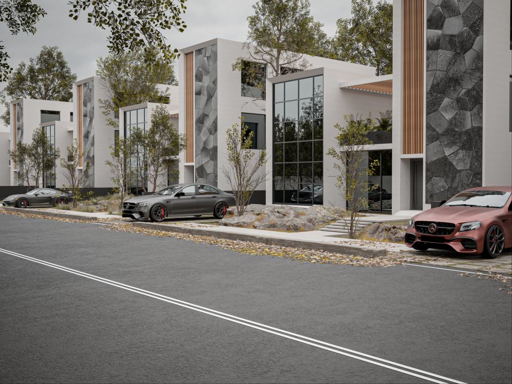 Photorealistic exterior 3D rendering for housing development projects ...