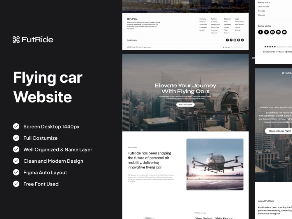 A Futuristic Website for Your Flying Car Concept in Figma | Upwork
