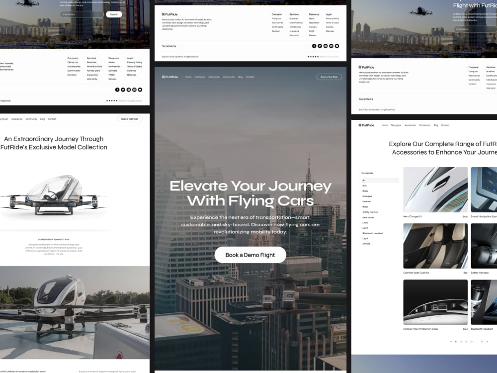 A Futuristic Website for Your Flying Car Concept in Figma | Upwork