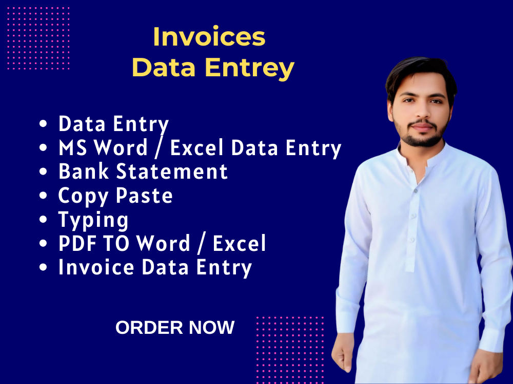 A Invoice Data Entry,Bank Statement,Excel Data Entry, Word Data Entry, PDF | Upwork