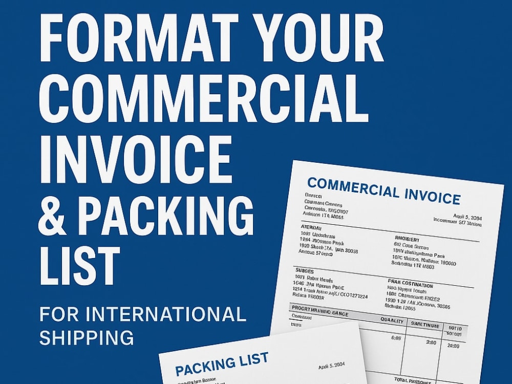 Formatted Commercial Invoice & Packing List for international shipping ...