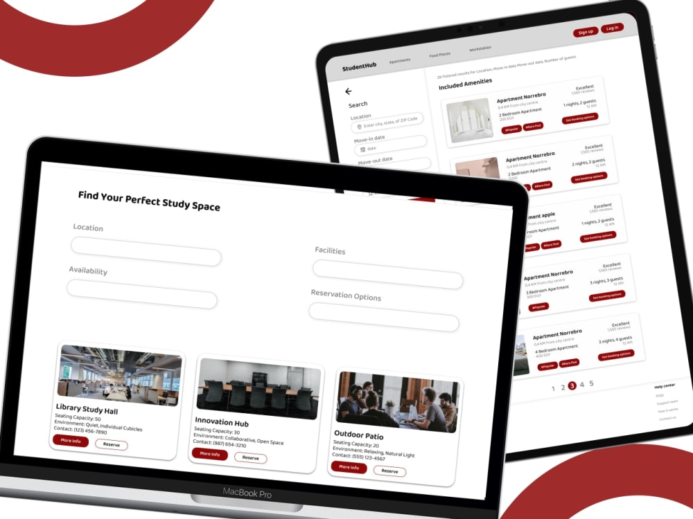 UI UX Design for Student-Hub website | Upwork