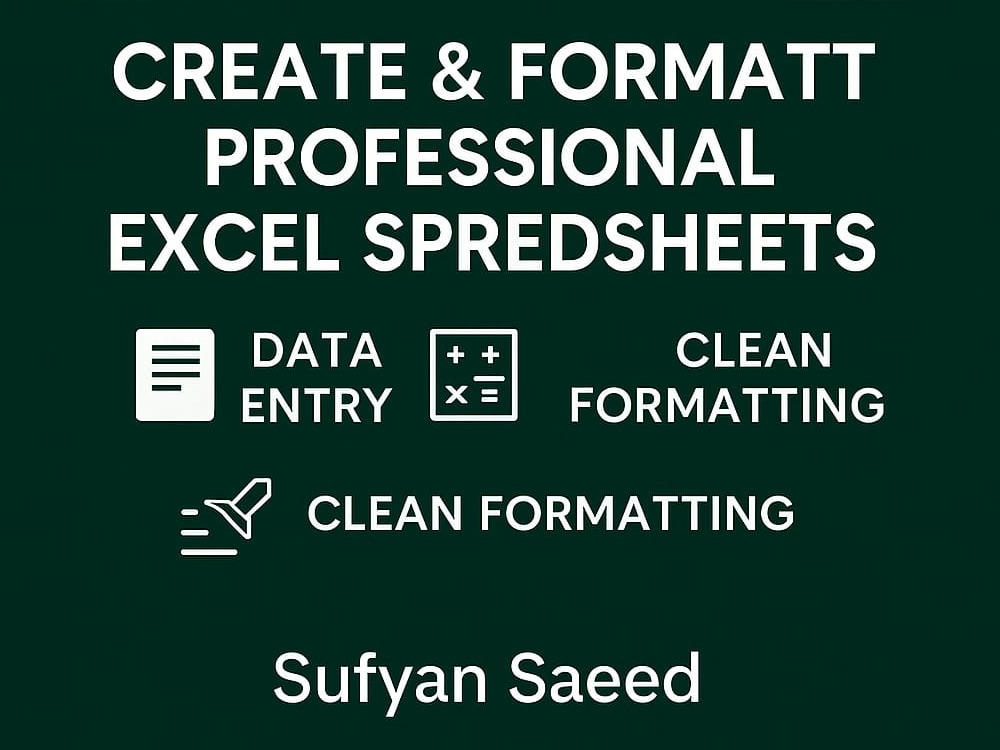 I will create and format professional Excel spreadsheets with formulas ...