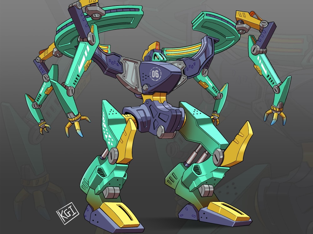An anime mecha robot suit character concept | Upwork