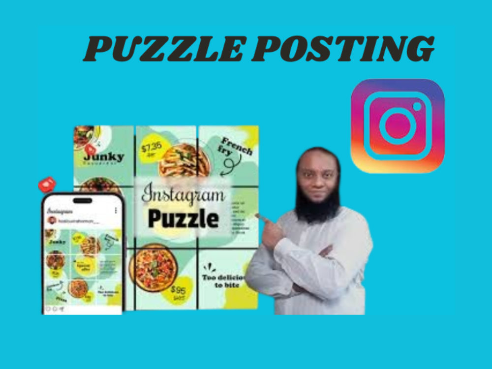 A design aesthetic instagram puzzle feed post for your profile | Upwork