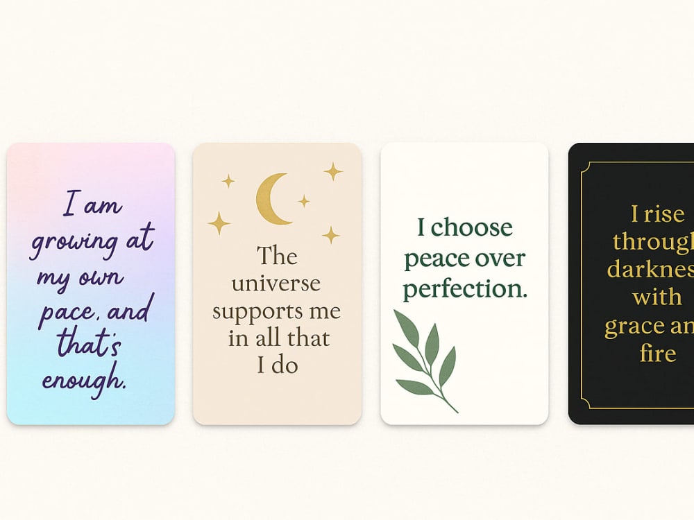 Beautiful Canva affirmation cards for self love and motivation | Upwork