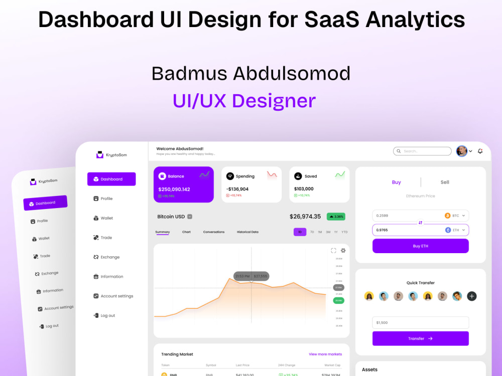 A Custom SaaS Dashboard UI Design with Data Visualization & Light/Dark ...
