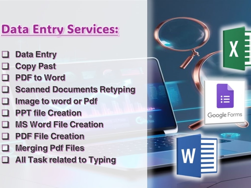 Fast data entry, copy paste job, manual typing, any file to Word or ...