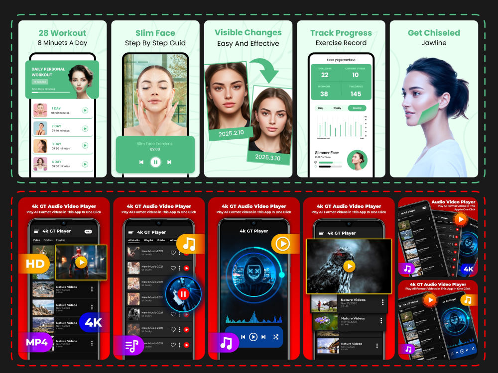 Professional app screenshots design for the app store or play store ...