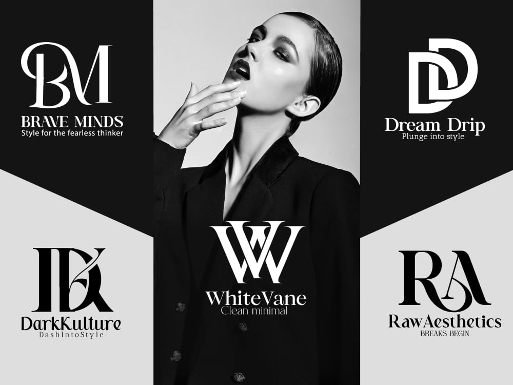 Minimalist monogram initial letters fashion clothing brand logo | Upwork