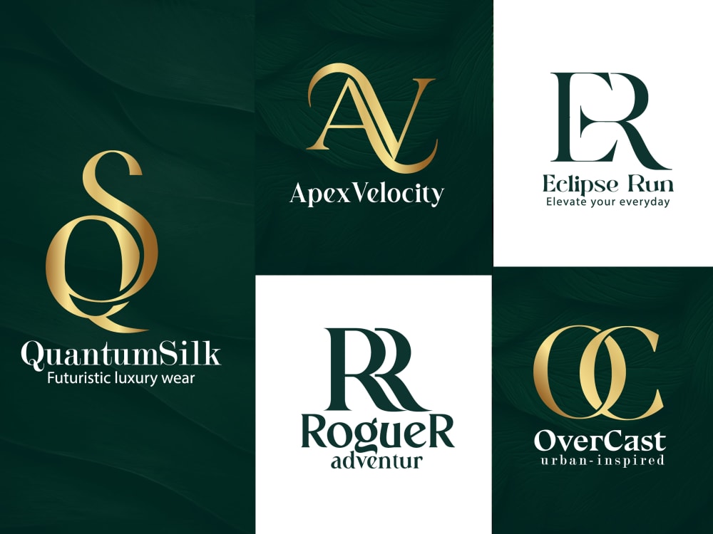 Minimalist monogram initial letters fashion clothing brand logo | Upwork