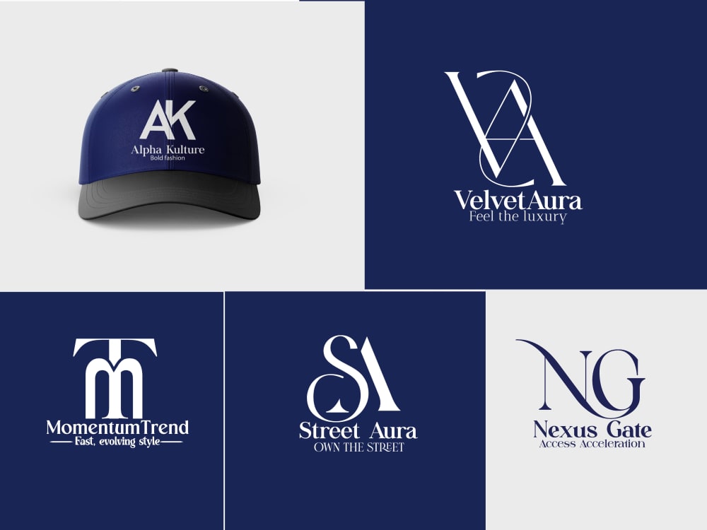 Minimalist monogram initial letters fashion clothing brand logo | Upwork
