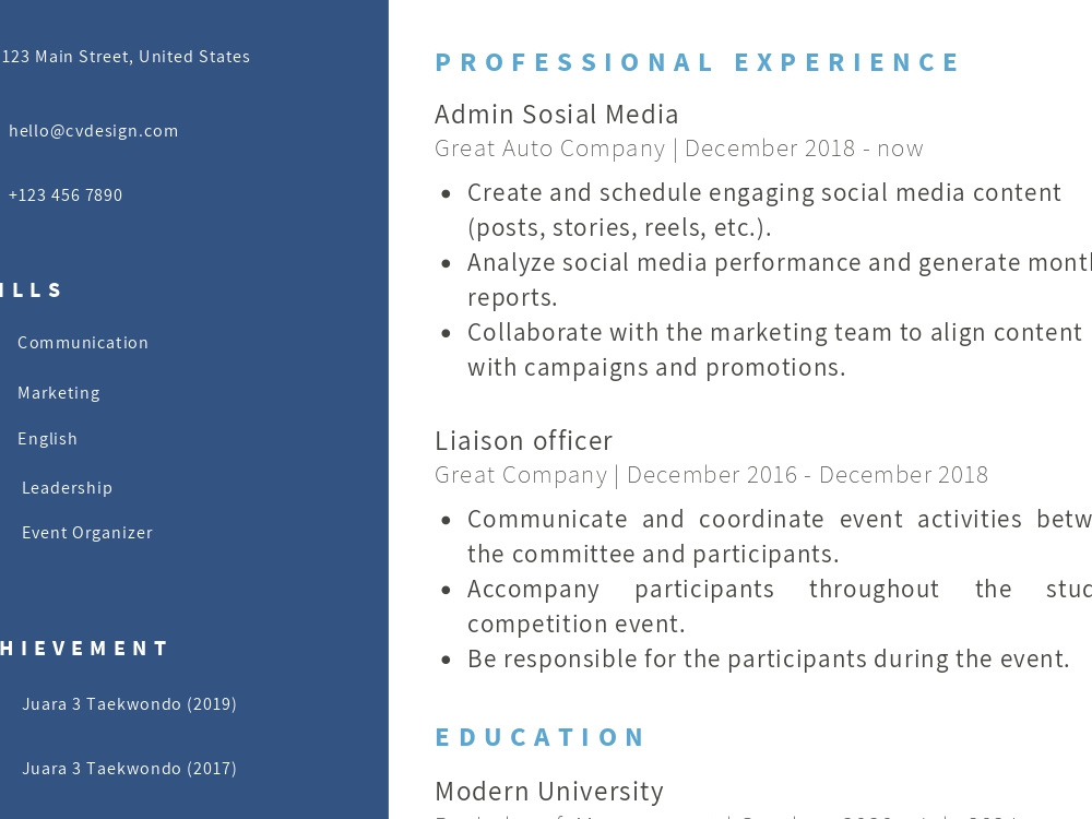 Custom CV/Resume Design: modern layouts. | Upwork