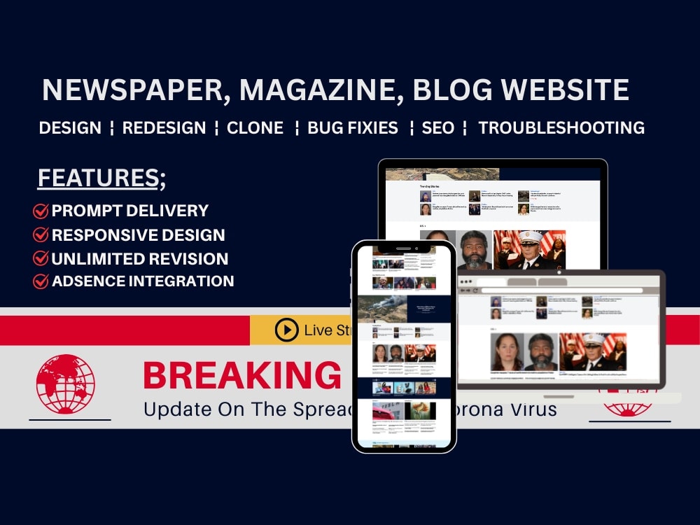 Newspaper website, newspaper wordpress site, newspaper blog | Upwork
