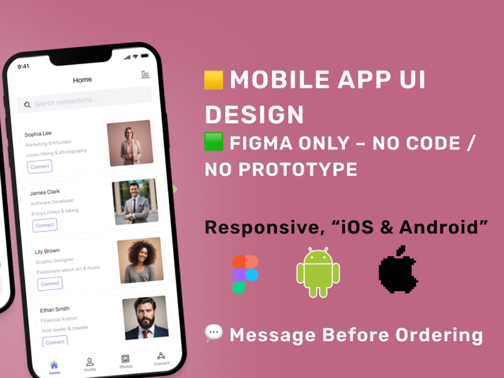 Modern mobile app design ios and android UI UX in figma | Upwork