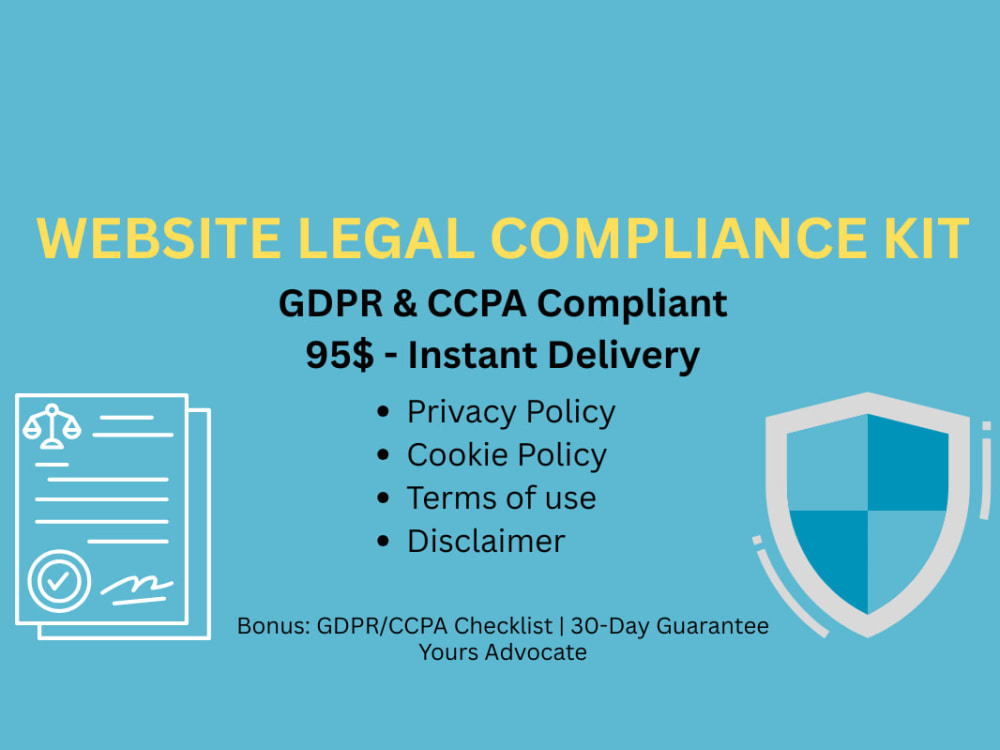 GDPR/CCPA/DPDP compliant Privacy Policy, ToS, Disclaimer, etc for your ...