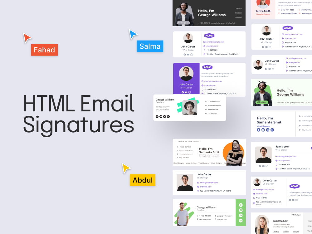 A professional HTML Email Signature Design – Responsive & Clickable ...