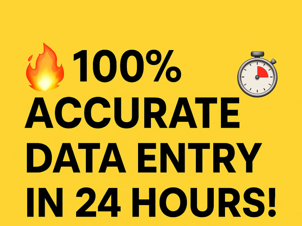 Accurate Data Entry in Excel or Google Sheets within 24 Hours | Upwork