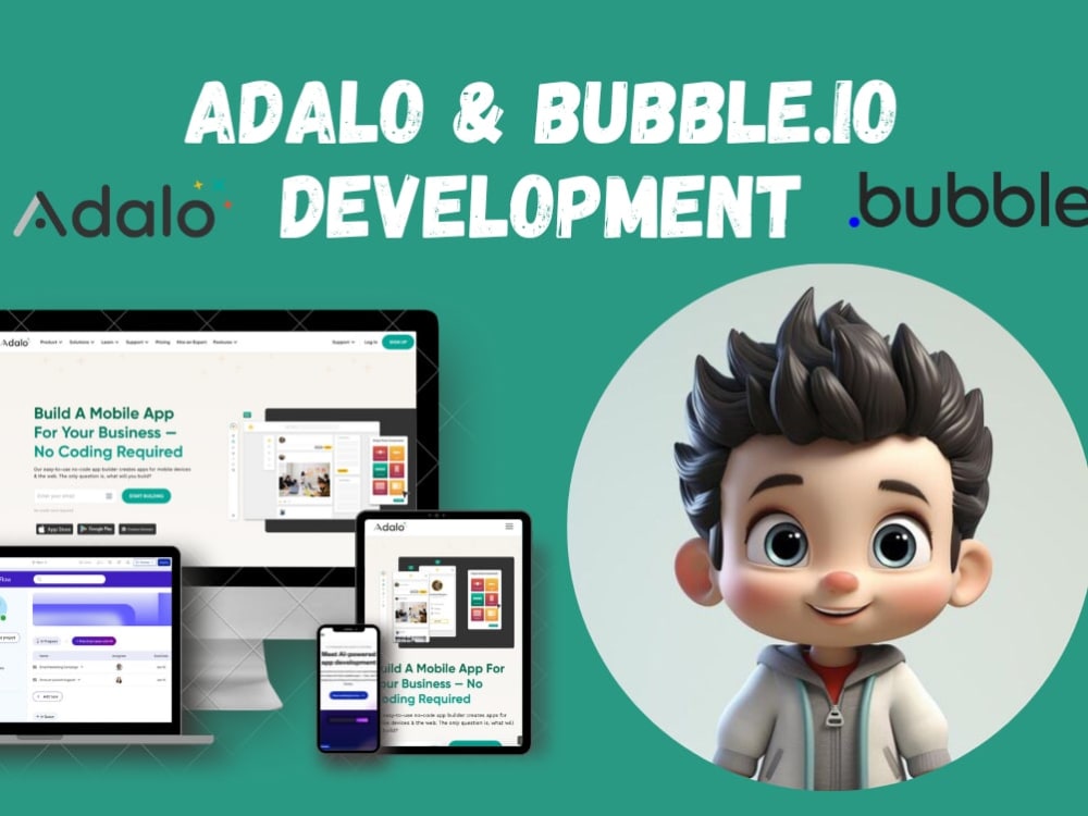 Develop bubble io adalo no-code crm website buildfire saas mvp mobile ...