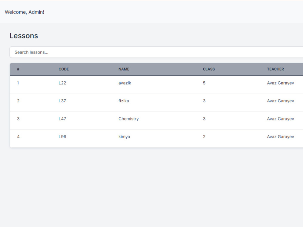 School Management System – Admin Dashboard (Angular & .NET) | Upwork