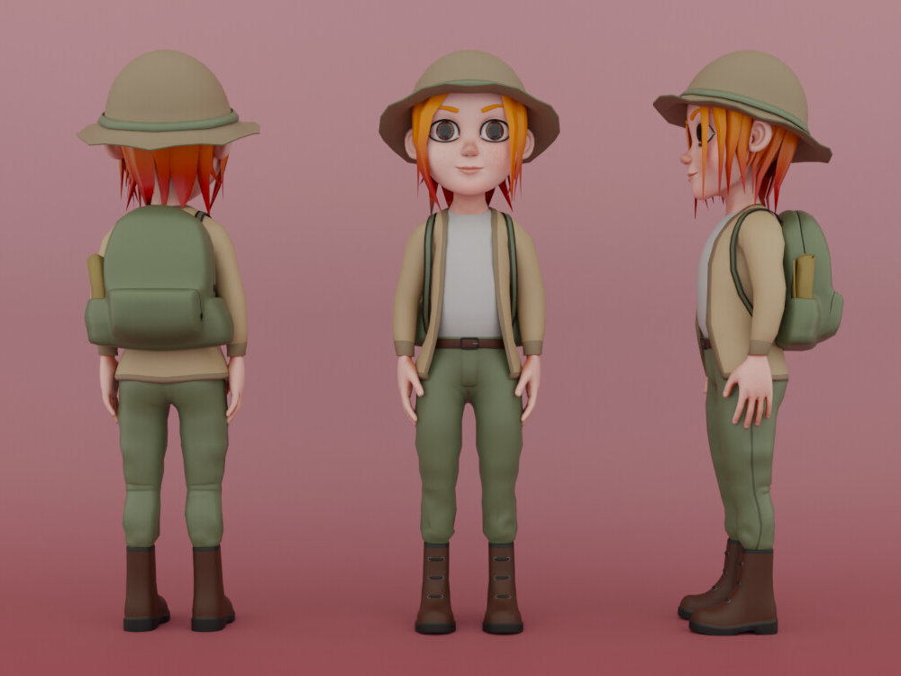Realistic character, character design, character modeling, low poly ...