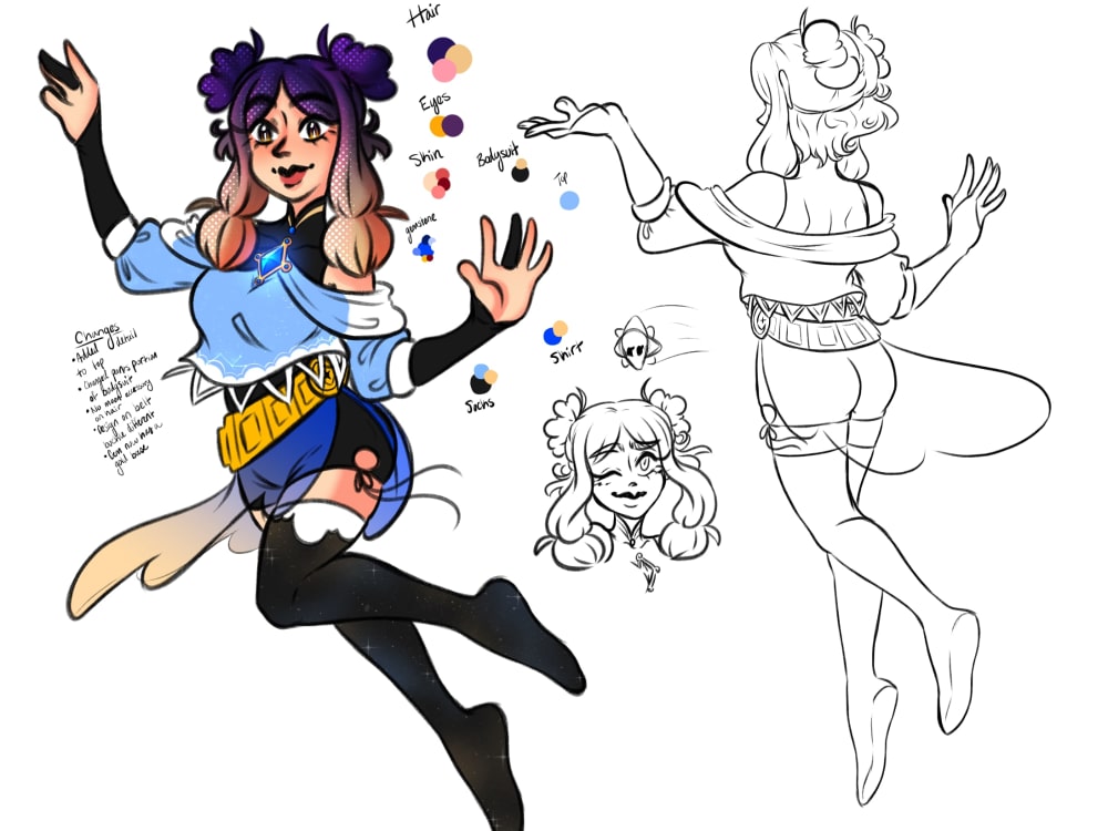 Well-detailed character sheet of your original character. | Upwork