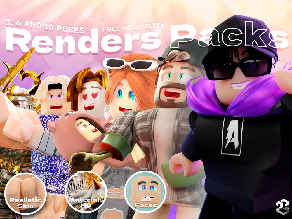 A pack of roblox render poses for you | Upwork